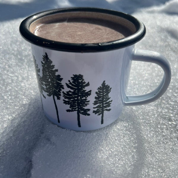 Wildflower Graphic Camping Mug, Hand Drawn Nature-inspired Botanical ...