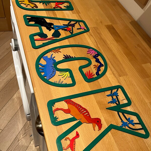 Dinosaur Letters, Nursery Name Sign, Dinosaur Name Sign, Personalised ...