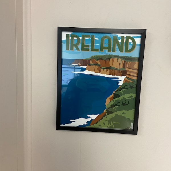 IRELAND Retro Style Travel Poster, Ireland Vintage Rustic Poster Print ...