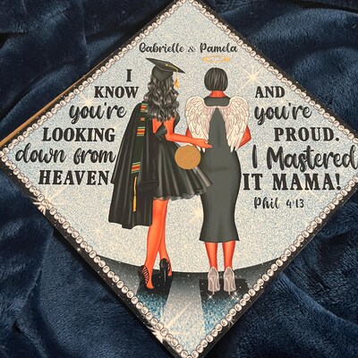 Custom Thanks Mom and Dad Graduation Cap Decoration, Custom Family Grad ...