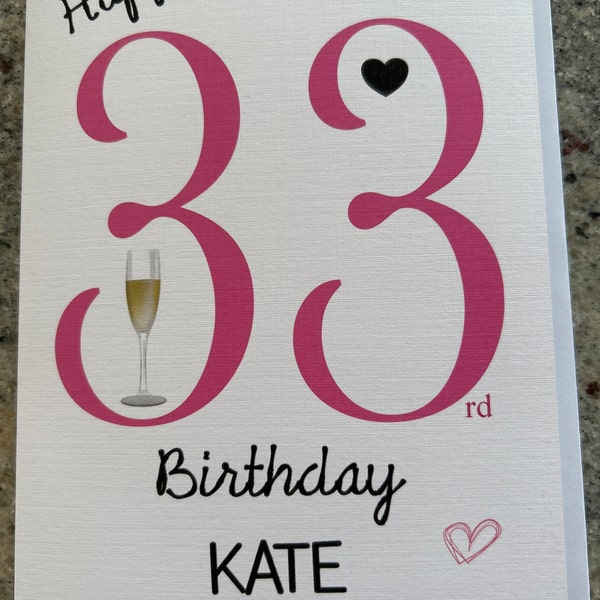 Personalised 22nd Birthday Card for Her - 22 - Twenty Two Years Old - Daughter Granddaughter ...
