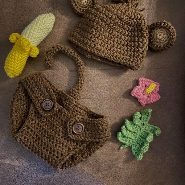 CROCHET PATTERN Baby Monkey Outfit, Pattern Sizes 0-12 Months, Baby ...