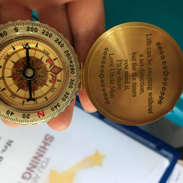 Customized Grandson Name Engraved Compass Gift From Grandma Grandpa ...