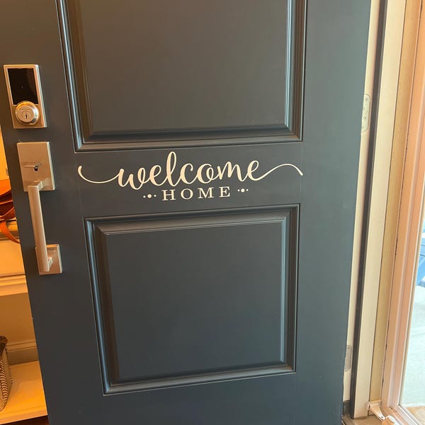 Front Door Welcome Home Decal, Cute Welcome Sticker Greeting for Home ...