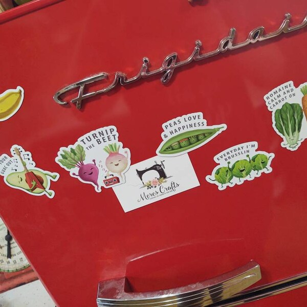 Set of 3 Refrigerator Magnets - Veggie Pun - Kitchen Decor - Funny ...