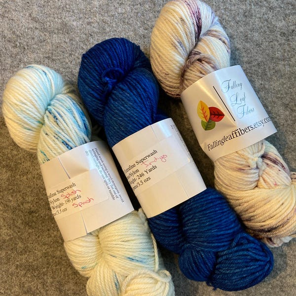 Beach Fade Set Three Skeins Hand Dyed Yarn on Superwash Merino - Etsy