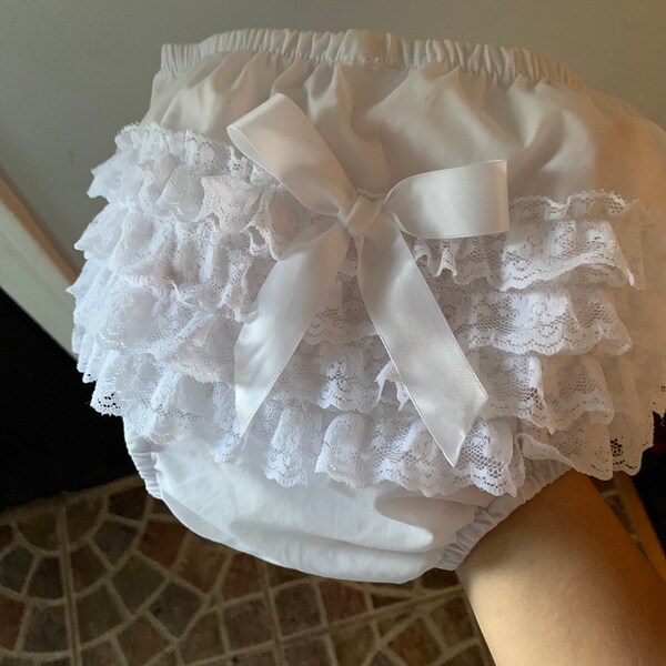 White Diaper Cover / White Infant Baby Girl Blessing Gown Christening ...