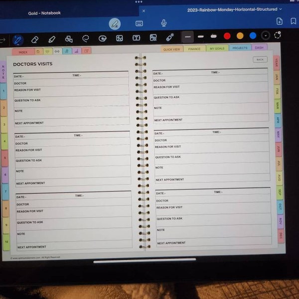 Onenote Digital Planner, Hyperlinked Onenote Planner, 2024 2025 Digital ...