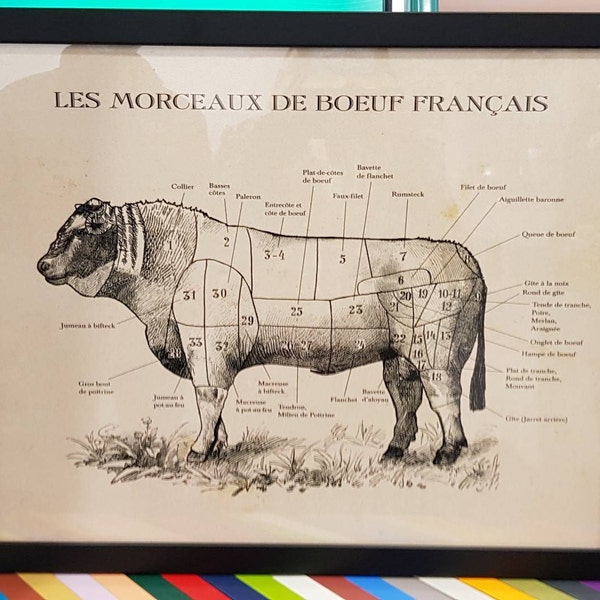 FRENCH Beef Cuts Print – Vintage Butcher Cuts Poster, All Sizes ...