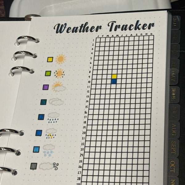 Weather Tracker | Jessica's Journal Spread - Etsy