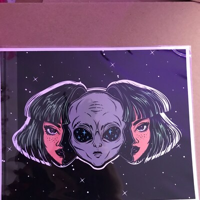 Alien Girl Alien Decor Alien Wall Art Alien Art Alien Art Print Alien ...