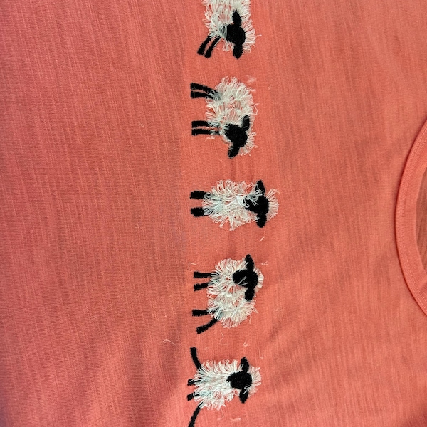 Fuzzy Sheep Lamb SET of 5 Types and 5 Sheep in Row Fringed Machine ...