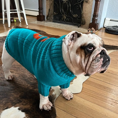 Personalized Dog Sweater, Custom Dog Sweater With Letter, Bulldog ...