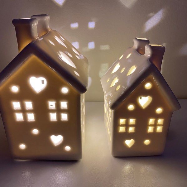 Illuminated Ceramic LED House Collection - Etsy UK