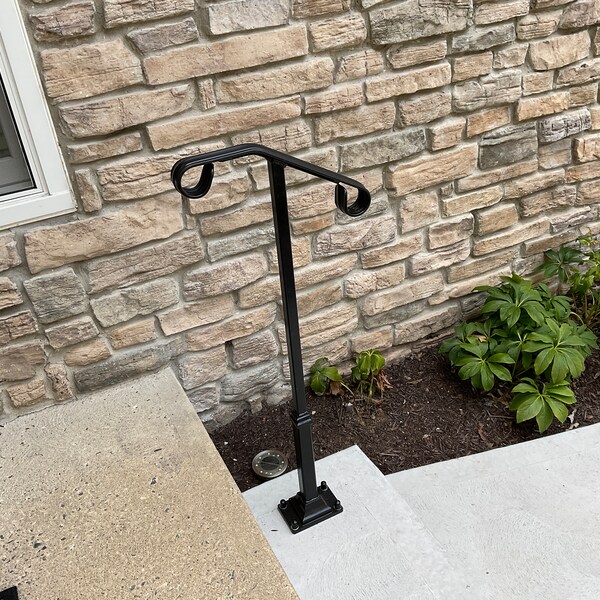 Single Post Ornamental Hand Rail 1 or 2 Step Railing for Stairs Steel ... Single Post Ornamental Hand Rail 1 or 2 Step Railing for Stairs Steel ...