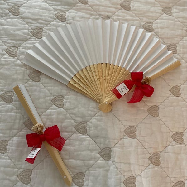 Summer Wedding Wooden Fan Favors, Luxury Personalized Favor, Pearl ...