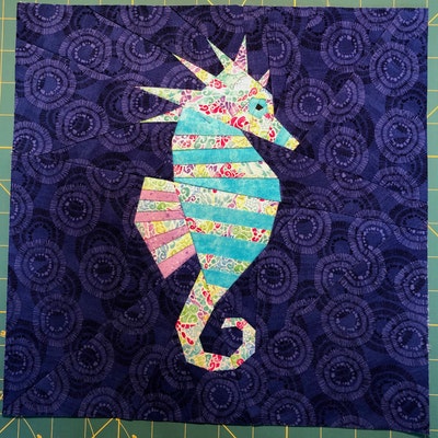 Seahorse Quilt Block Pattern, PDF Instant Download, Foundation Paper ...