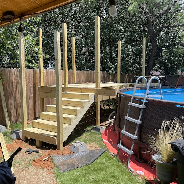 Above Ground Pool Deck Stairs, 33.5" Wide - Etsy