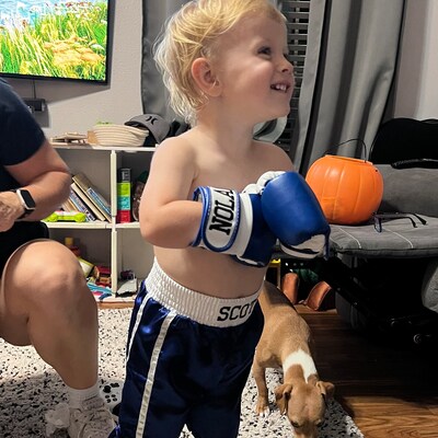 Personalized Perfection: Baby Boxing Set With Custom Wearable Gloves ...