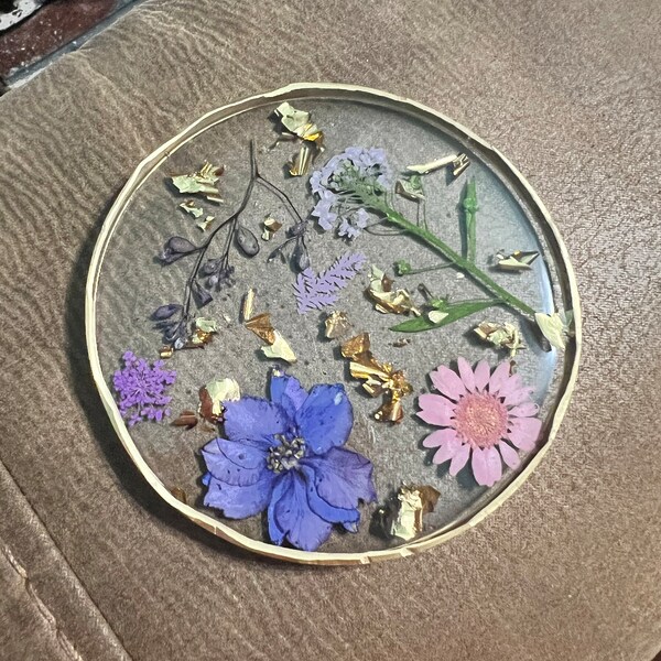 Pressed Flower Resin Coasters | Red Flower Coaster Set of 4 | Floral ...