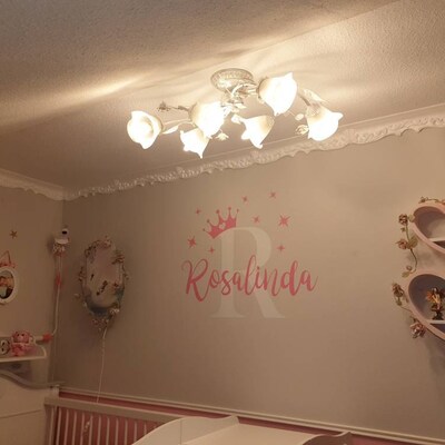 Crown Name Wall Decal Girls Princess Nursery Wall Decor Baby - Etsy