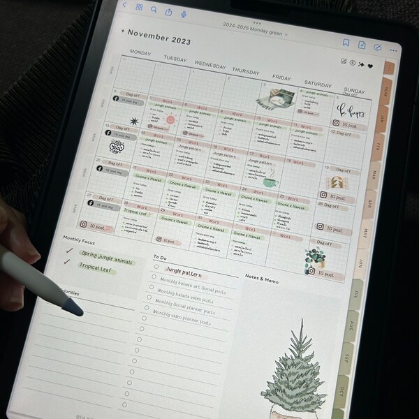 Months & Weekdays Digital Planner Stickers, Student Stickers for Ipad ...