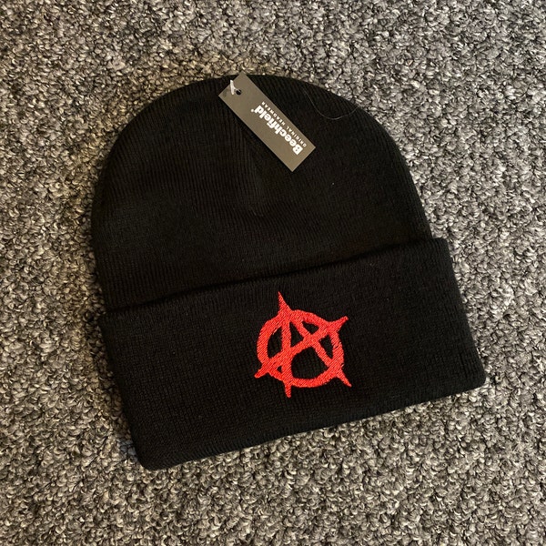 Anarchy PUNK Beanie Embroidered Beanie 1977 English Punk Rock Knitted ...