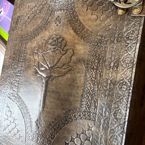 Rose Flower Leather Journal Embossed Diary Notebook Sketchbook ...