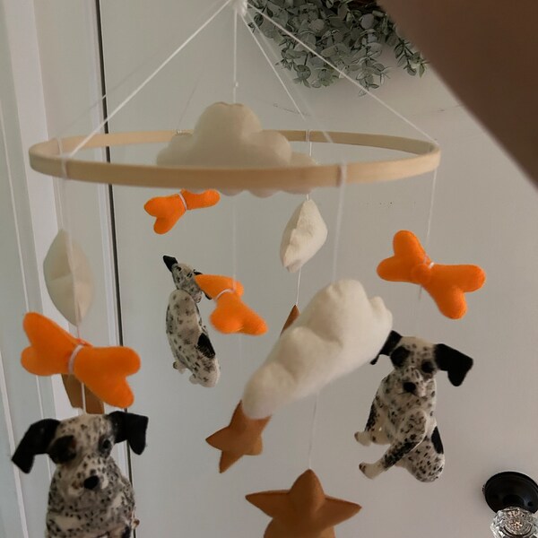 Custom Dog Baby Mobile, Personalized Baby Nursery, Puppy Baby Mobile ...