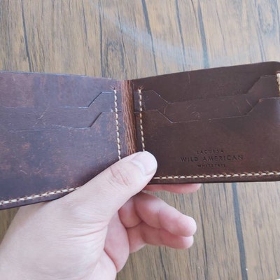 Whitetail Deerskin Hand Stitched Mens Full Grain Minimalist Bifold ...