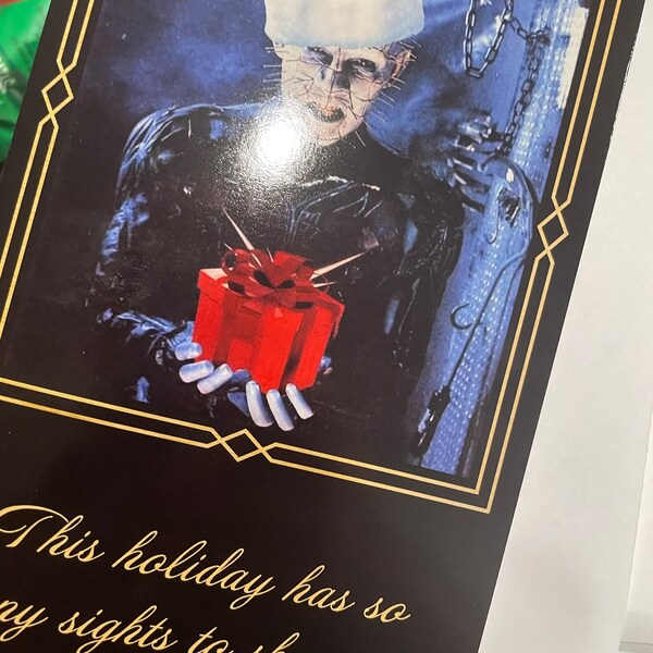 Horror Christmas Greeting Card - Holiday - Hellraiser- Pinhead ...