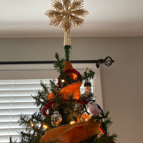 Christmas Tree Topper, Christmas Straw Topper, Rustic Christmas Star ...