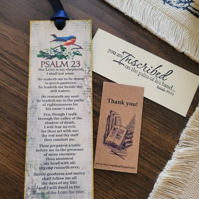 Psalm 23 Bookmark, Christian Handmade Bookmark, the Lord is My Shepherd ...