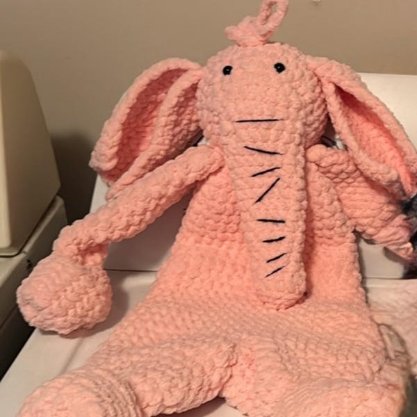 Pattern Crochet Animal, Baby Elephant Comforter, Crochet Snuggler Toys ...