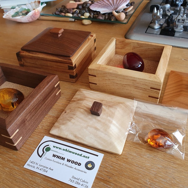 Wood Square Box Walnut and Maple Box Jewelry Box Valet Box - Etsy