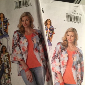 Butterick B6176 Easy Sewing Pattern Kimono Jacket Coat, Hi Lo Top ...