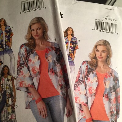 Butterick B6176 Easy Sewing Pattern Kimono Jacket Coat, Hi Lo Top ...
