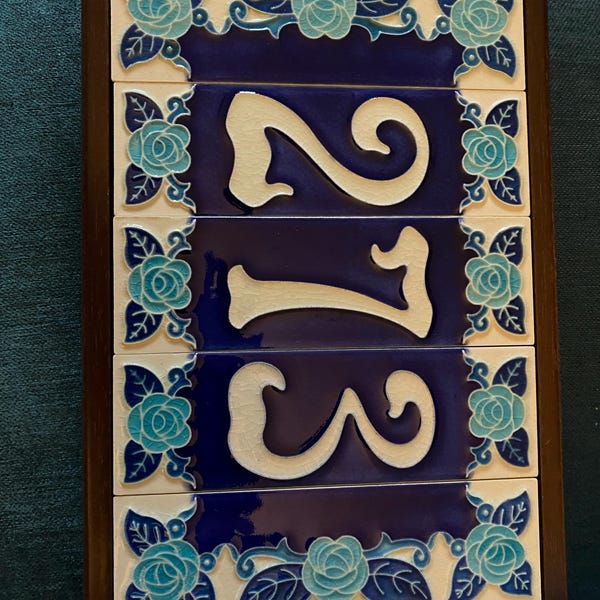 Jacho Black Hand-painted Number Tiles & Metal Filigree Frames: 11 X 5 ...