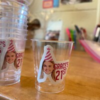 Set of 10 Plastic Shot Glasses With Custom Vinyl Sticker - Etsy