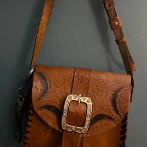 80s Vintage Western MILOR Aztec Hand Painted Genuine Leather Tooled ...