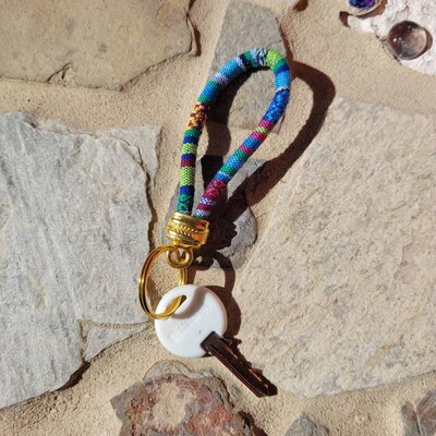 Boho Key Chain With Keyring Handmade Surfer Accessories Hippie Pocket ...