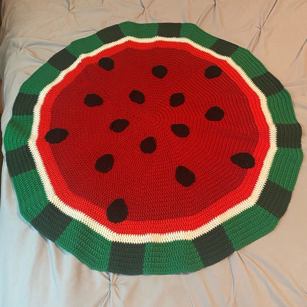 Watermelon Blanket PDF Crochet Pattern Summer Lap Food Blanket Rug - Etsy