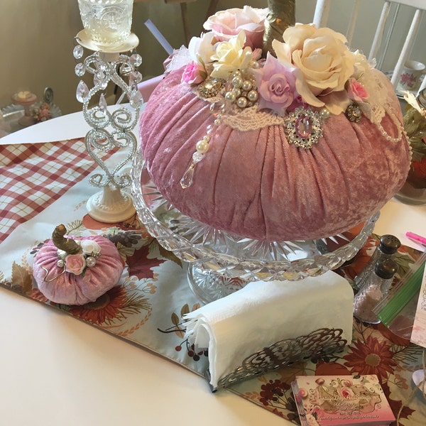 Purple Velvet Pumpkins Fall Wedding Decor Pumpkin Centerpiece Pumpkin Table Decor - Etsy