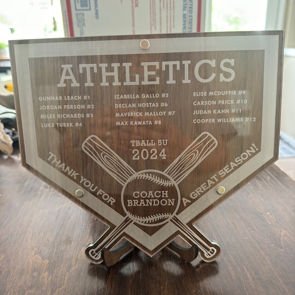 Custom Baseball Homeplate Coach Gift Wood and Acrylic Plaque, A Good ...