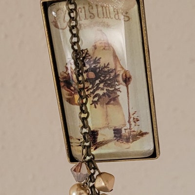 Rustic Winter Keychain, Christmas Pine Tree Tassel, Tiny Hand ...