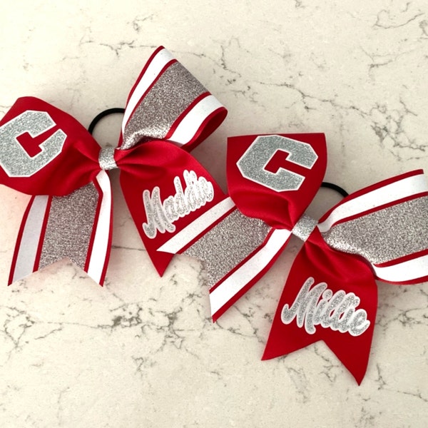 Custom Stripes and Tails Cheer Cheerleading Bow - Etsy