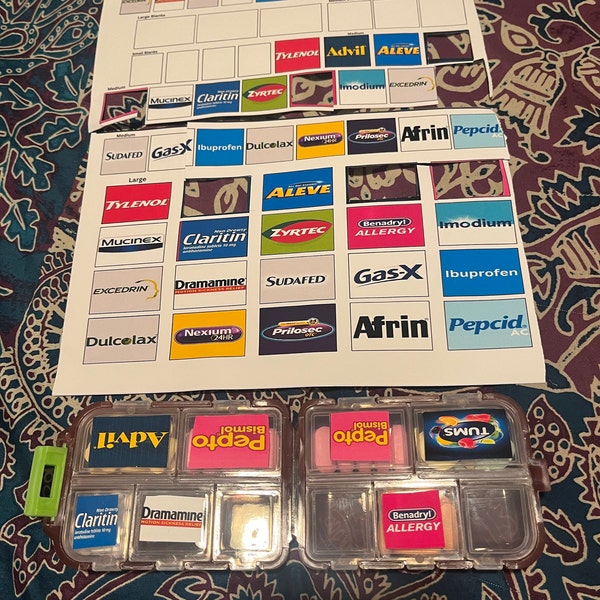 The Pocket Pharmacy Stickers for the Medimate 1 & 2 Pill Case Stickers ...