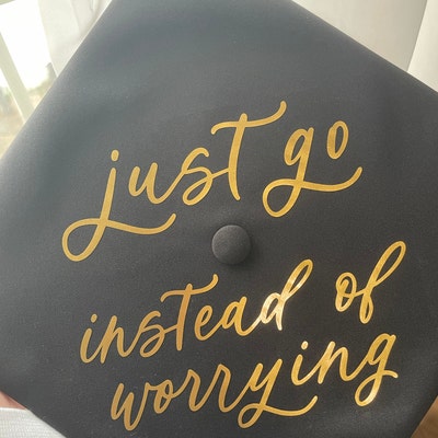 CUSTOM Grad Cap Decal / Graduation Modern Calligraphy Sticker ...