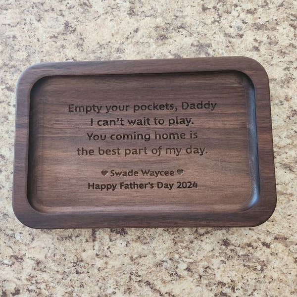 Empty Your Pockets Daddy Tray, Personalized Gift for Dad, Custom Valet ...