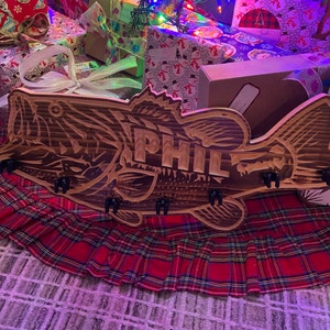 Personalized Solid Wood Tuna Fishing Rod Holder - Etsy